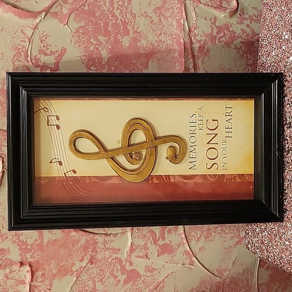 Art | Nwot Treble Clef Music Shadow Box Wall Art | Poshmark